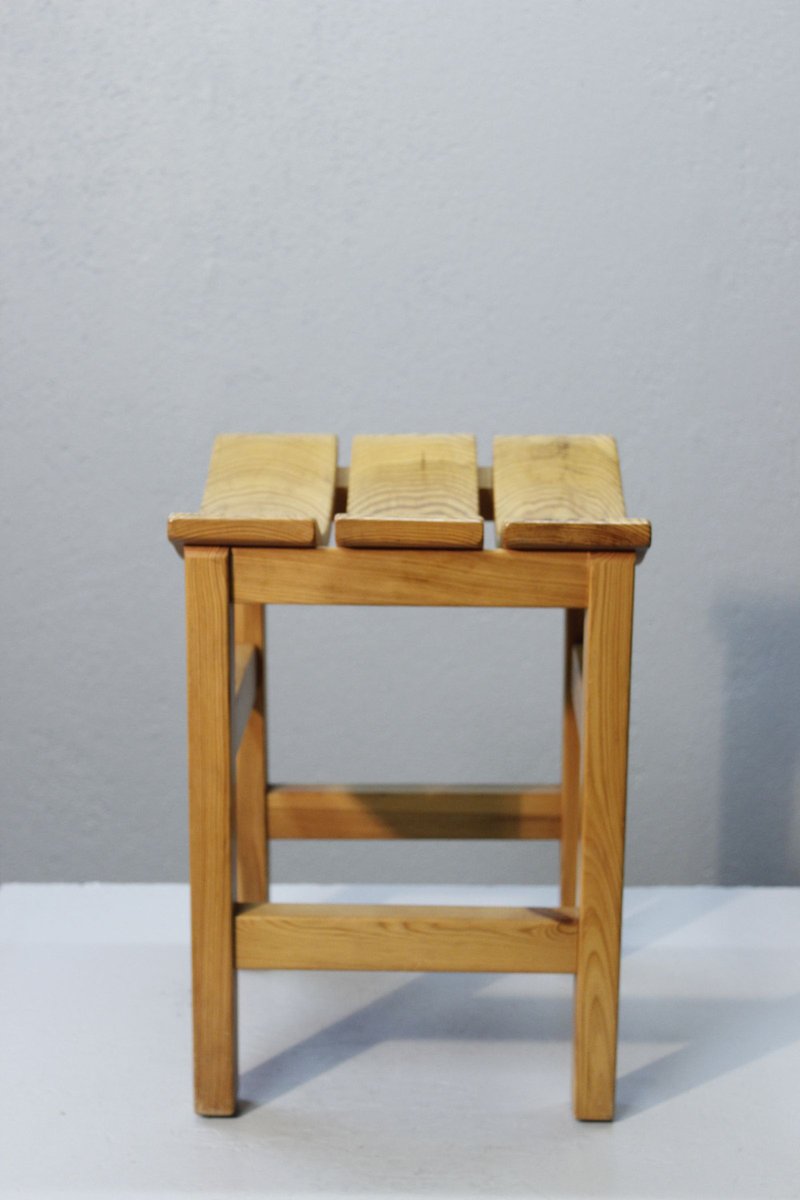 Modern French Pine Stool, 1950s for sale at Pamono