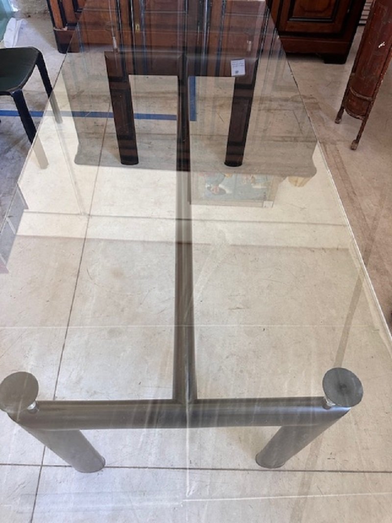 Glass Lc6 Dining Table by Le Corbusier for Cassina for sale at Pamono