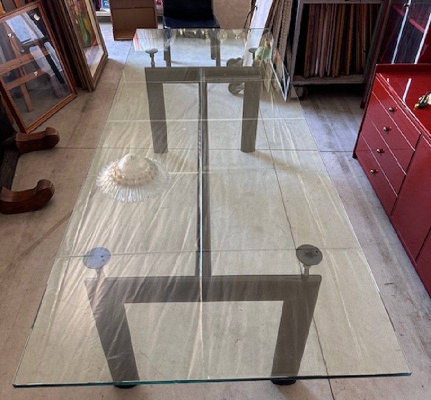 Glass Lc6 Dining Table by Le Corbusier for Cassina for sale at Pamono