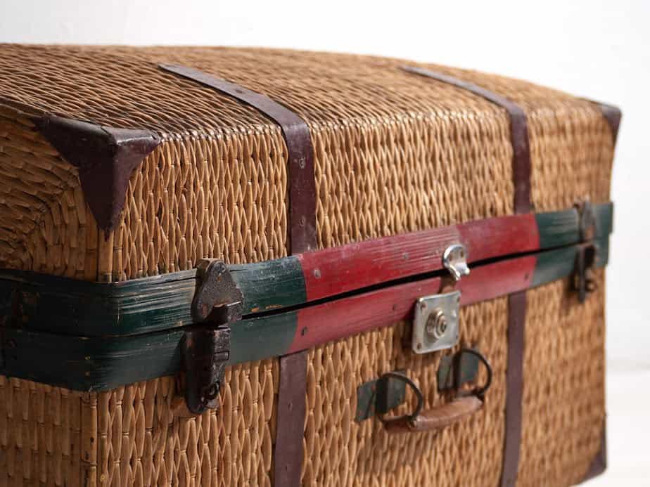 Antique Bamboo Suitcase, 1920s for sale at Pamono