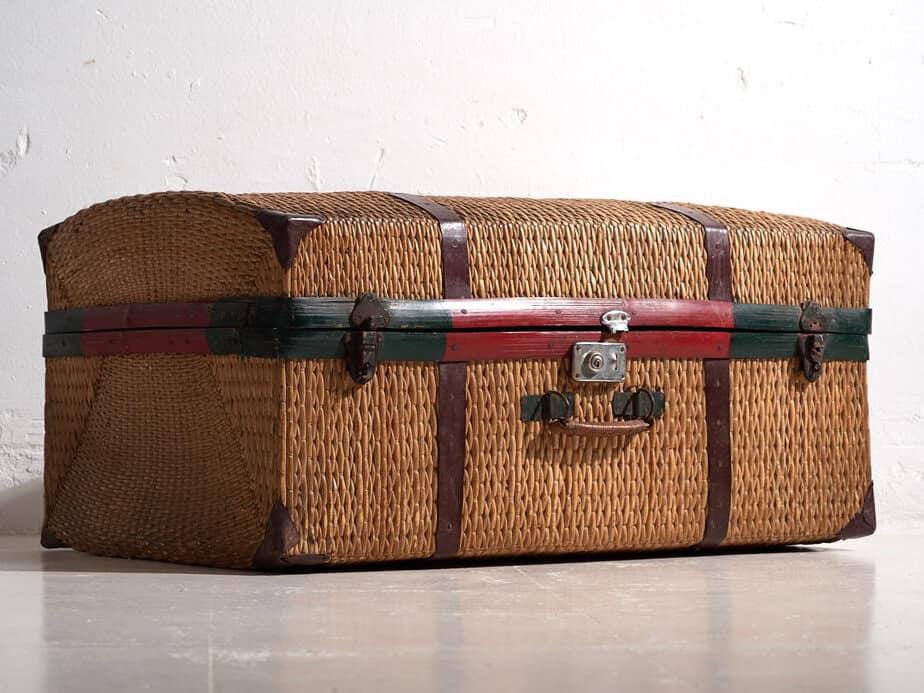 Antique Bamboo Suitcase, 1920s for sale at Pamono