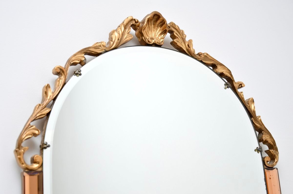 Vintage Art Deco Period Decorative Mirror, 1930 for sale at Pamono