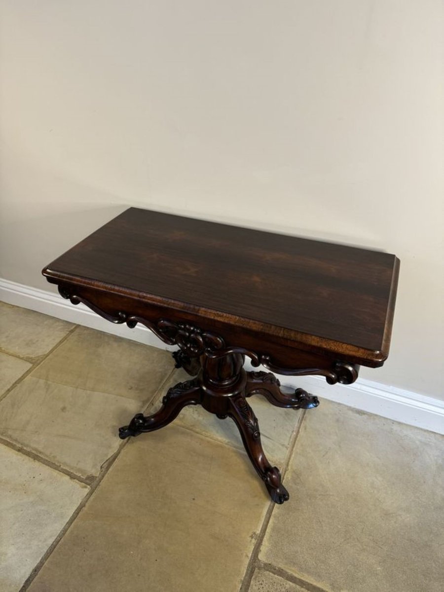 Victorian Carved Rosewood Card Table, 1850s for sale at Pamono
