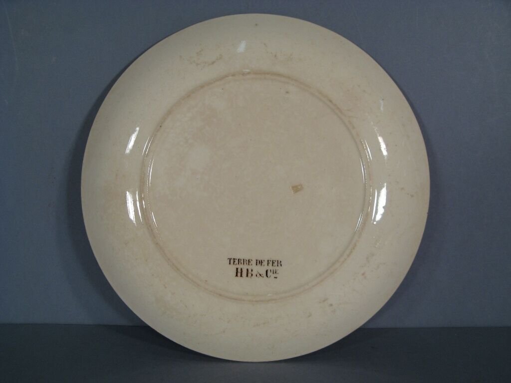 Antique French Hb Faience Decorative Plate Commemorating the Madagascar ...