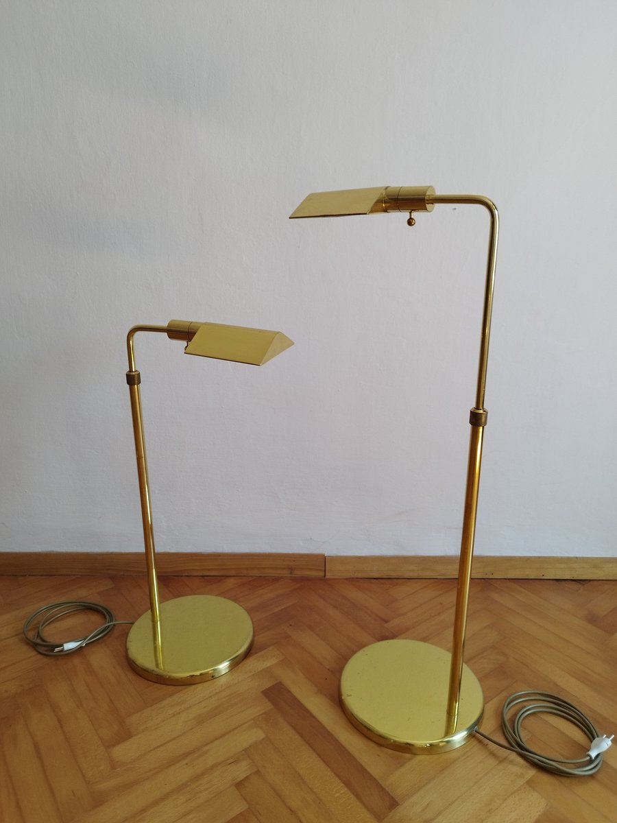 Vintage Brass Floor Lamps by Obor Illuminazione, 1970s, Set of 2 for ...