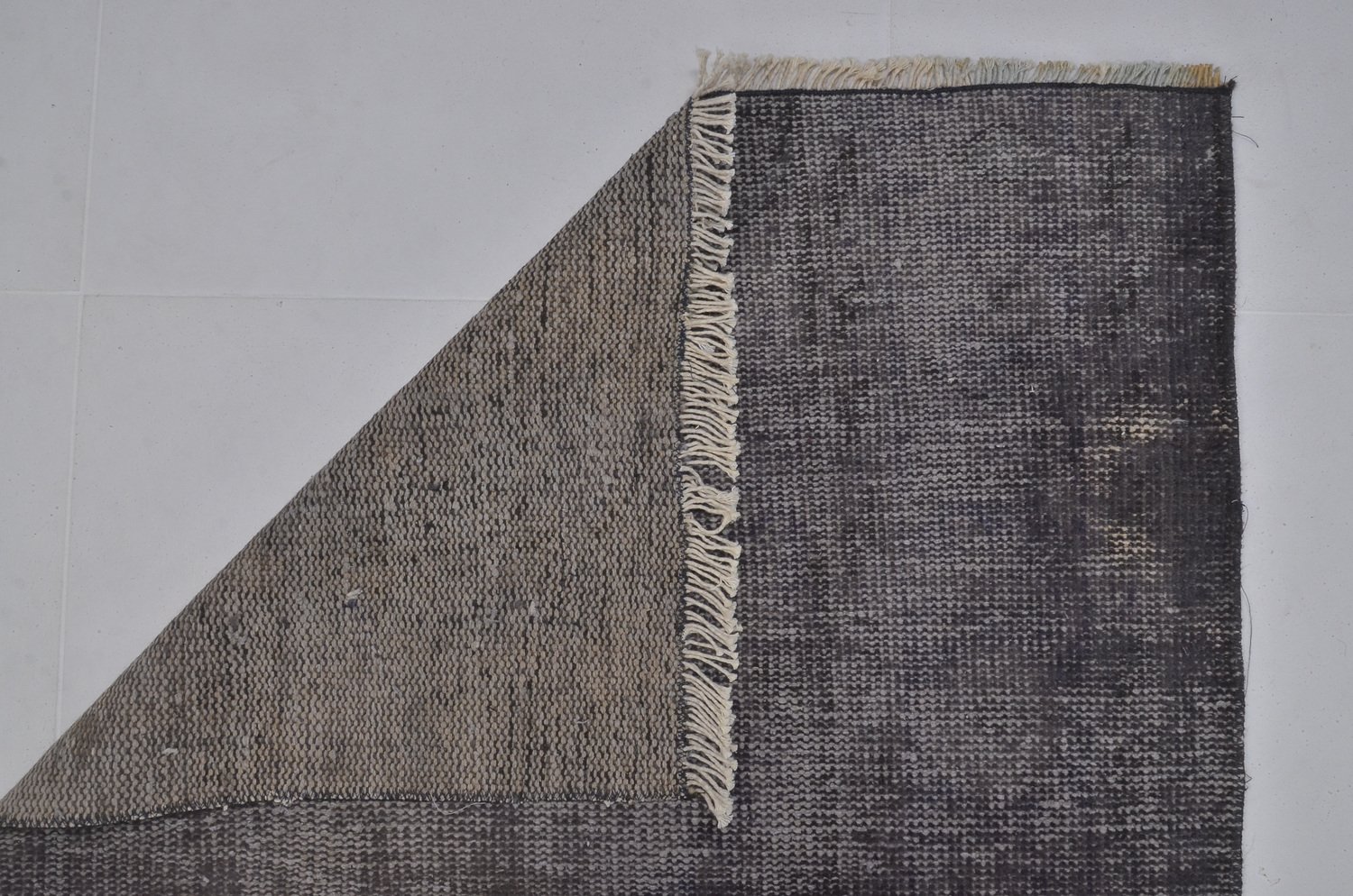 Vintage Natural Grey Runner Rug, 1960s for sale at Pamono