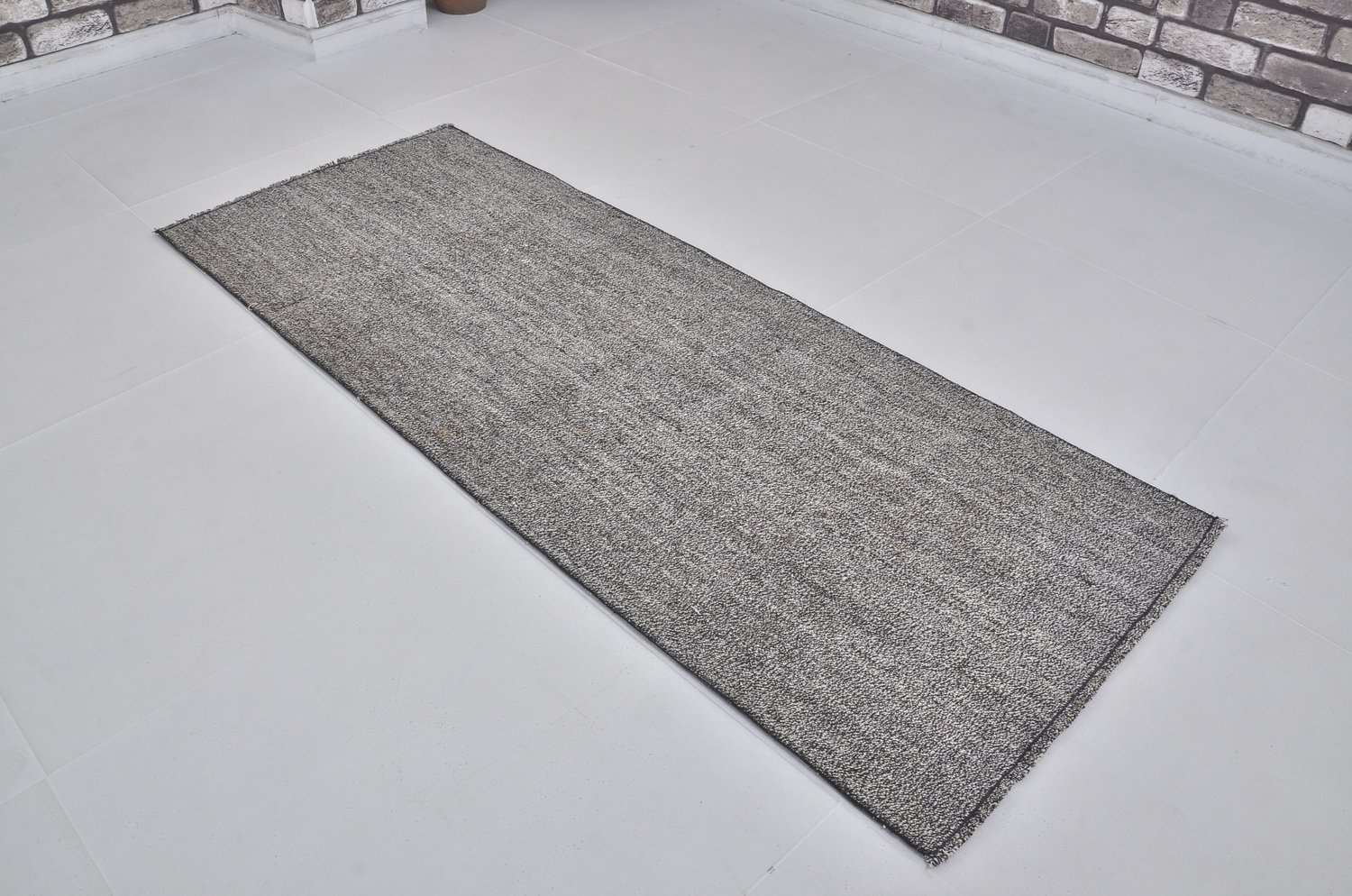 Natural Grey Runner Rug, 1960s for sale at Pamono