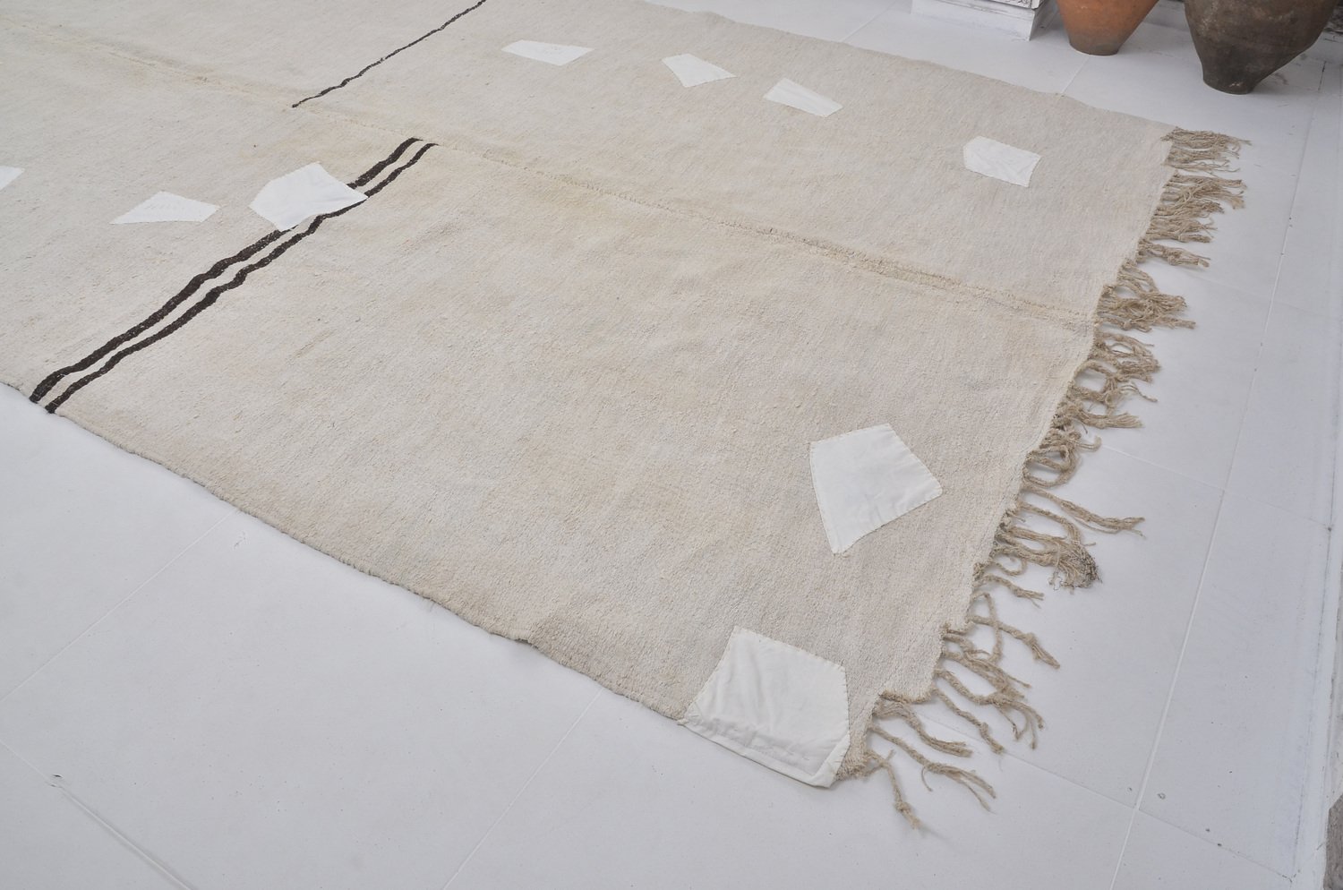 Large Neatural Hemp Rug, 1960s for sale at Pamono