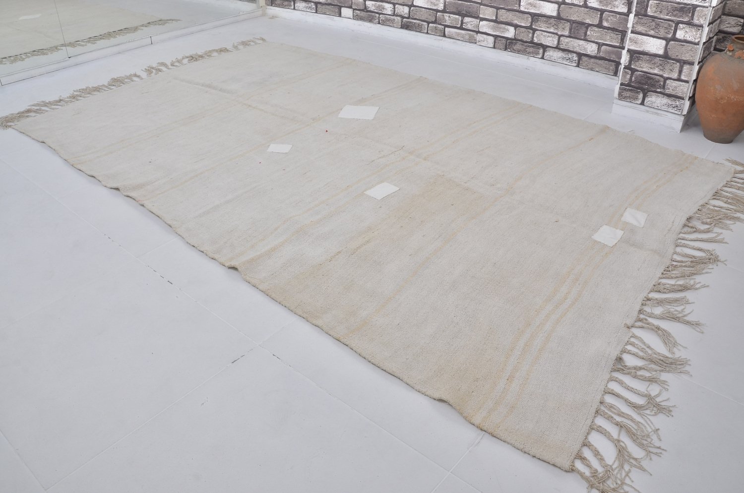 Large Handmade Hemp Rug, 1960s for sale at Pamono