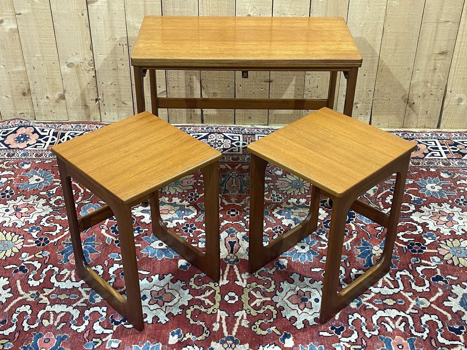 English Teak Nesting Folding Table, 1970s, Set of 3 for sale at Pamono