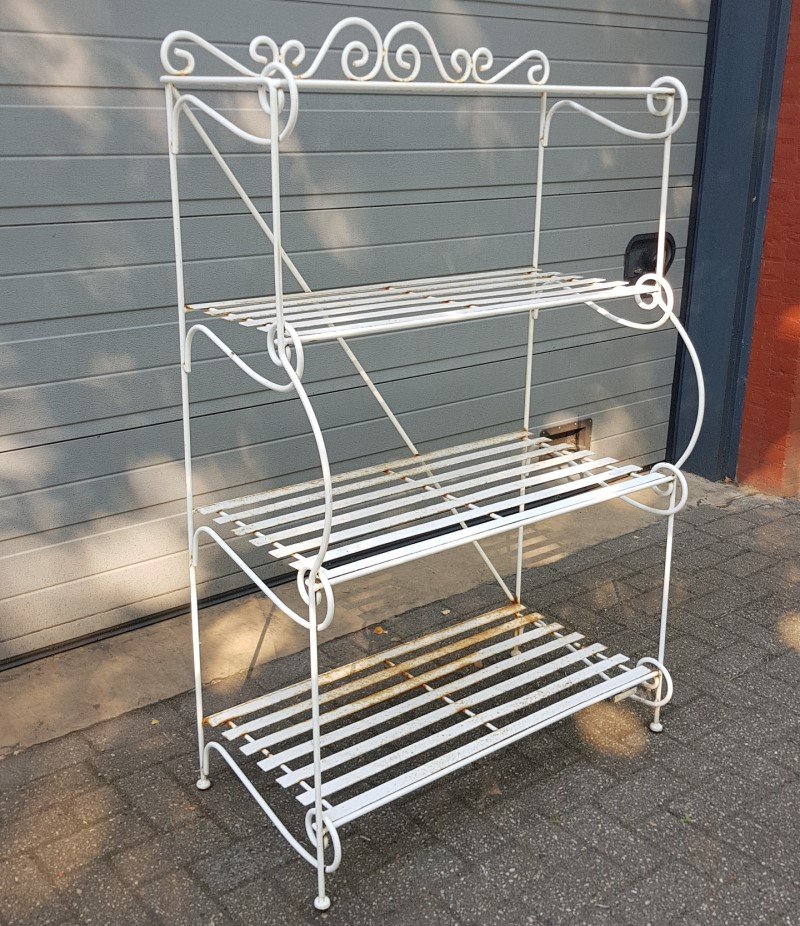 Antique French Wrought Iron Rack for Pots and Plants for sale at Pamono