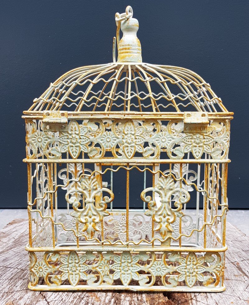 Small French Square Metal Bird Cage for sale at Pamono