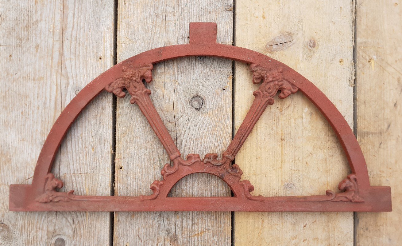 Antique Gothic Half-Round Cast Iron Window Frame for sale at Pamono