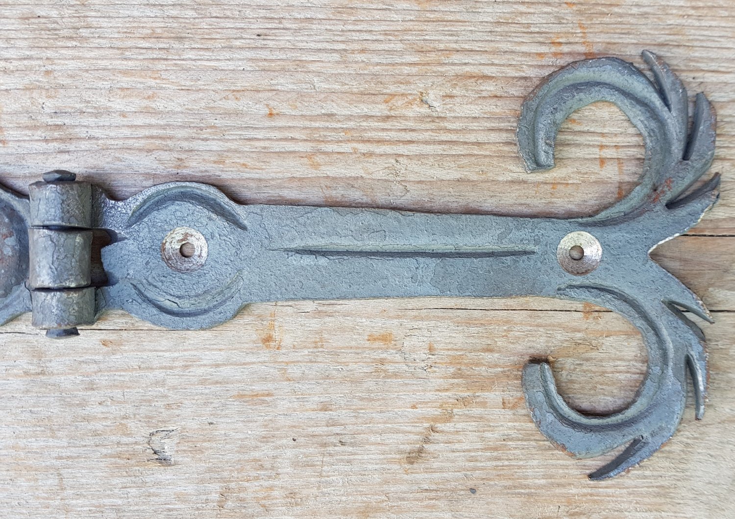 Large Antique Gothic Wrought Iron Door Hinge for sale at Pamono