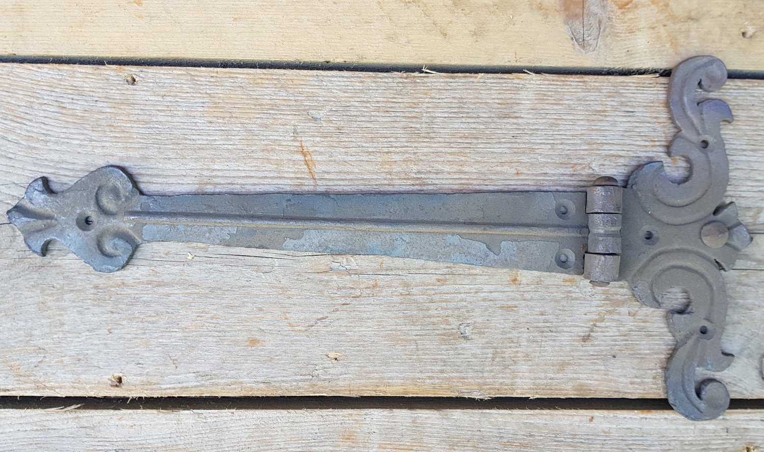 Large Antique Gothic Wrought Iron Door Hinge for sale at Pamono