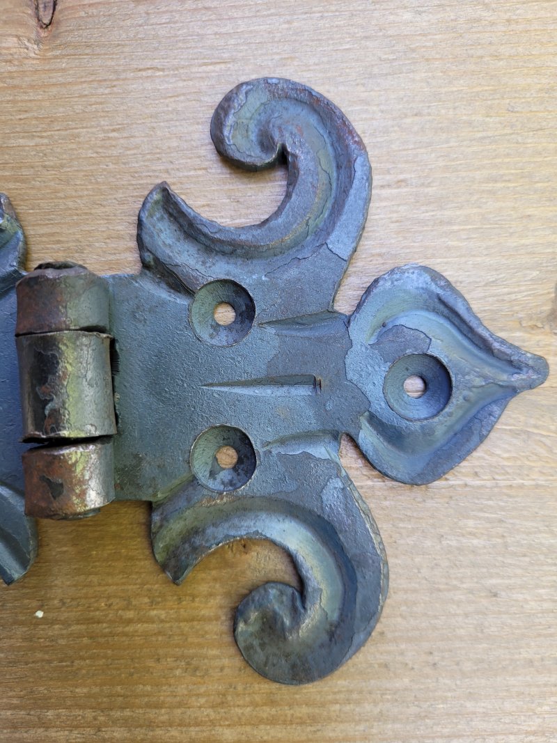 Large Antique Gothic Wrought Iron Door Hinge for sale at Pamono