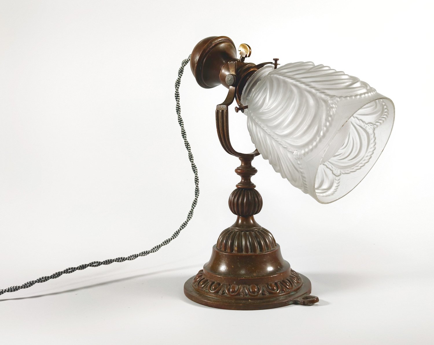 Edwardian Maritime Cast Bronze Gimbal Desk Lamp, 1910s for sale at Pamono