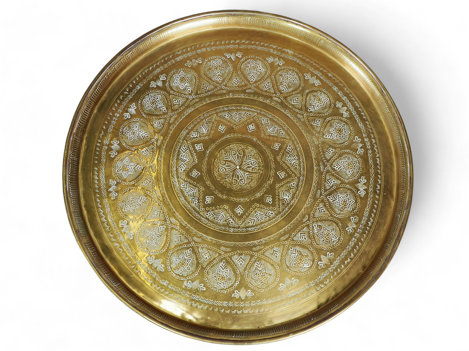 Orient Islamic Hammer Engraved Table Tray, 1940s for sale at Pamono