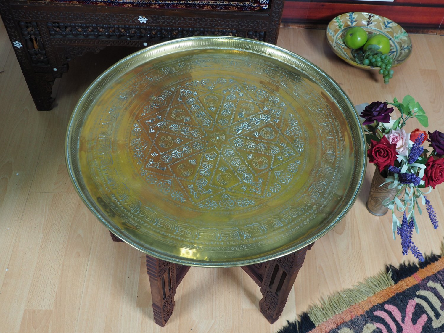 Orient Islamic Hammer Engraved Table Tray, 1940s for sale at Pamono