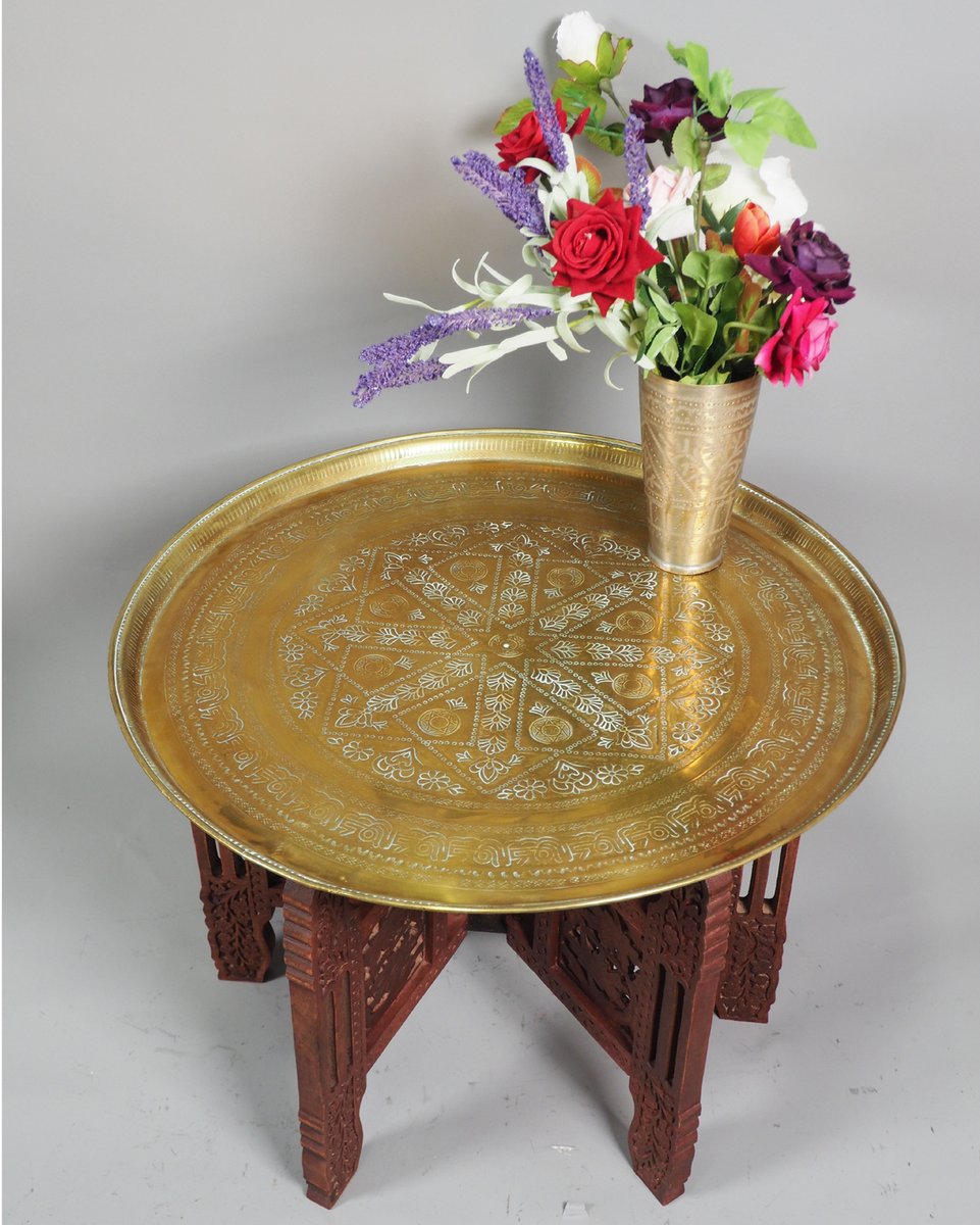 Orient Islamic Hammer Engraved Table Tray, 1940s for sale at Pamono