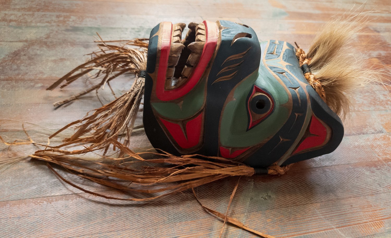 Native American Coast Carved Bear Mask by Emil Thibert, 1990s for sale ...