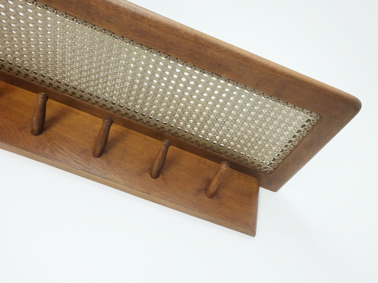 Large Wall Mounted Coat Rack with Hooks in Oak, 1920s for sale at Pamono