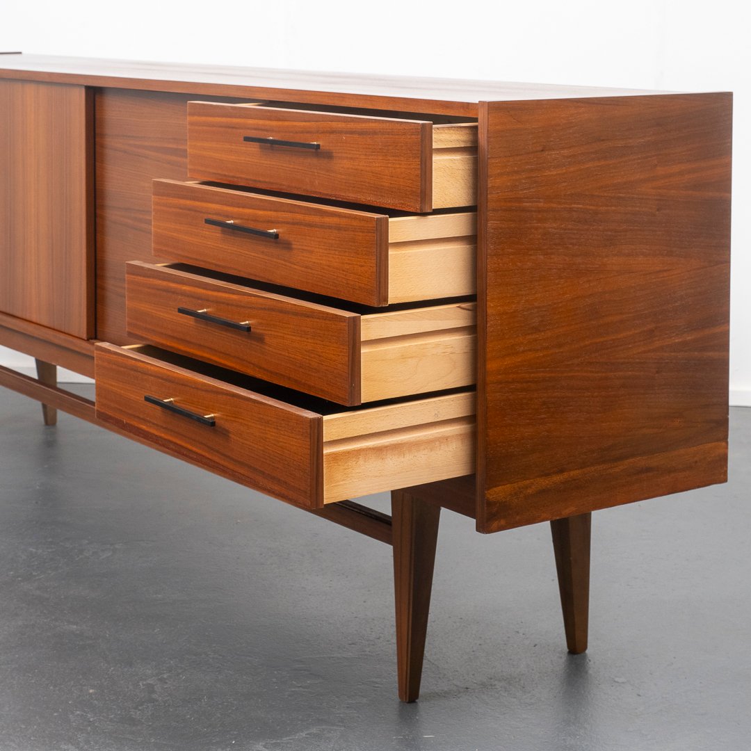 Vintage Sideboard in Walnut, 1950s for sale at Pamono