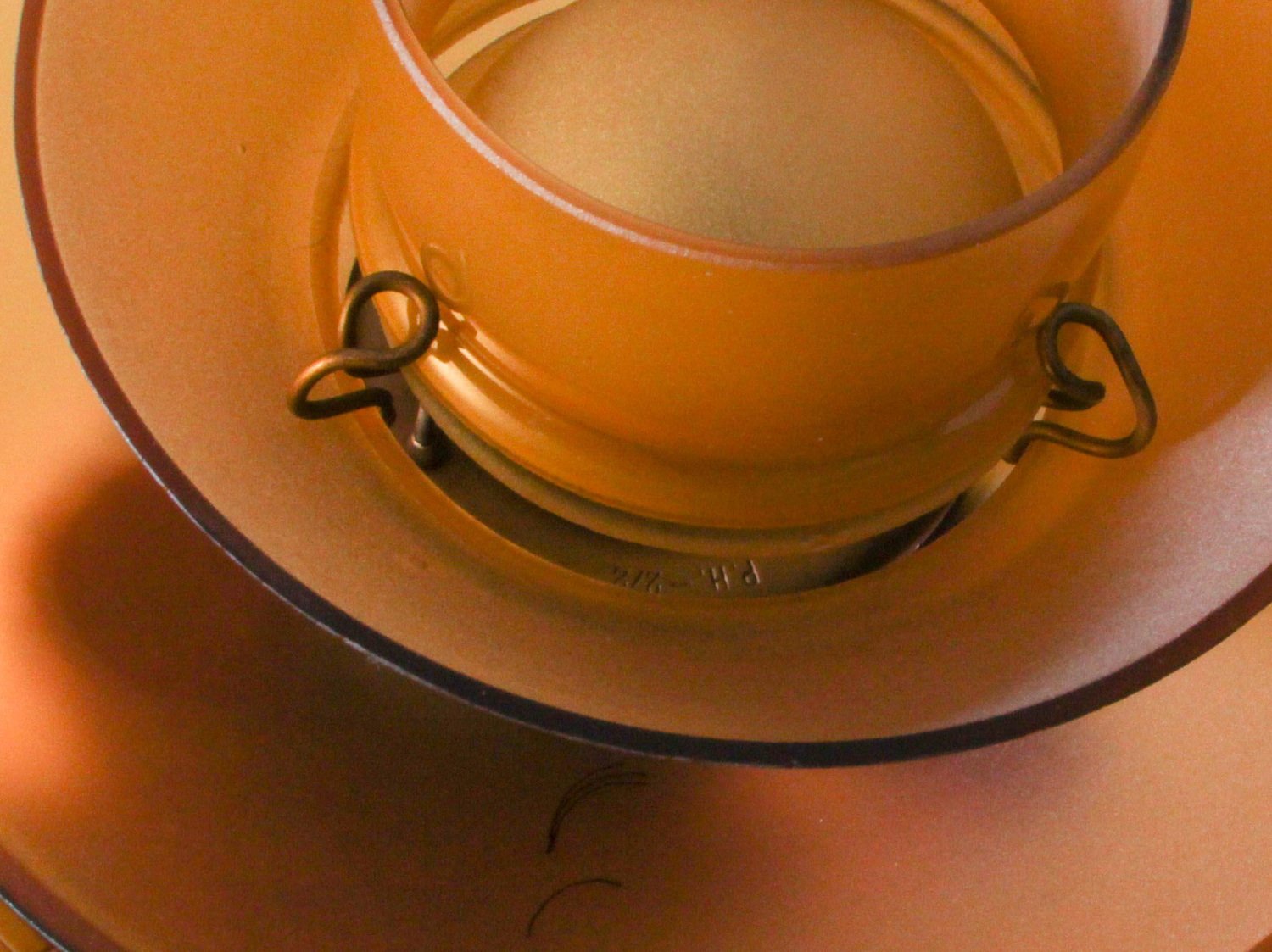 Mid-Century Early Amber Poul Henningsen Ph 2/2 Pendant attributed to ...