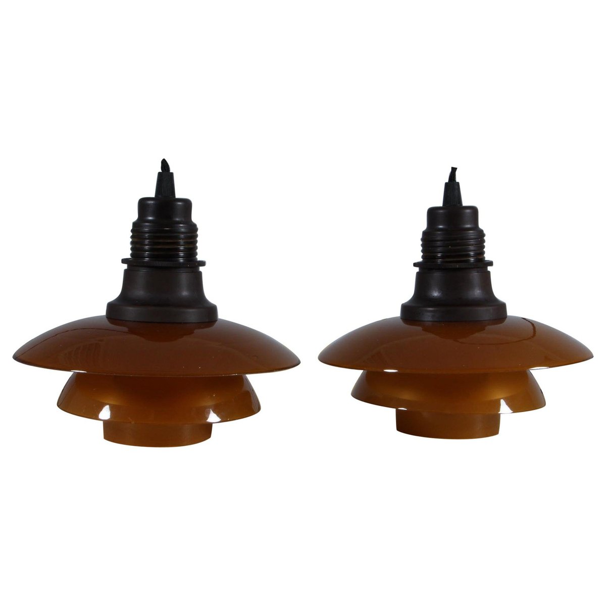 Mid-Century Early Amber Poul Henningsen Ph 2/2 Pendant attributed to ...