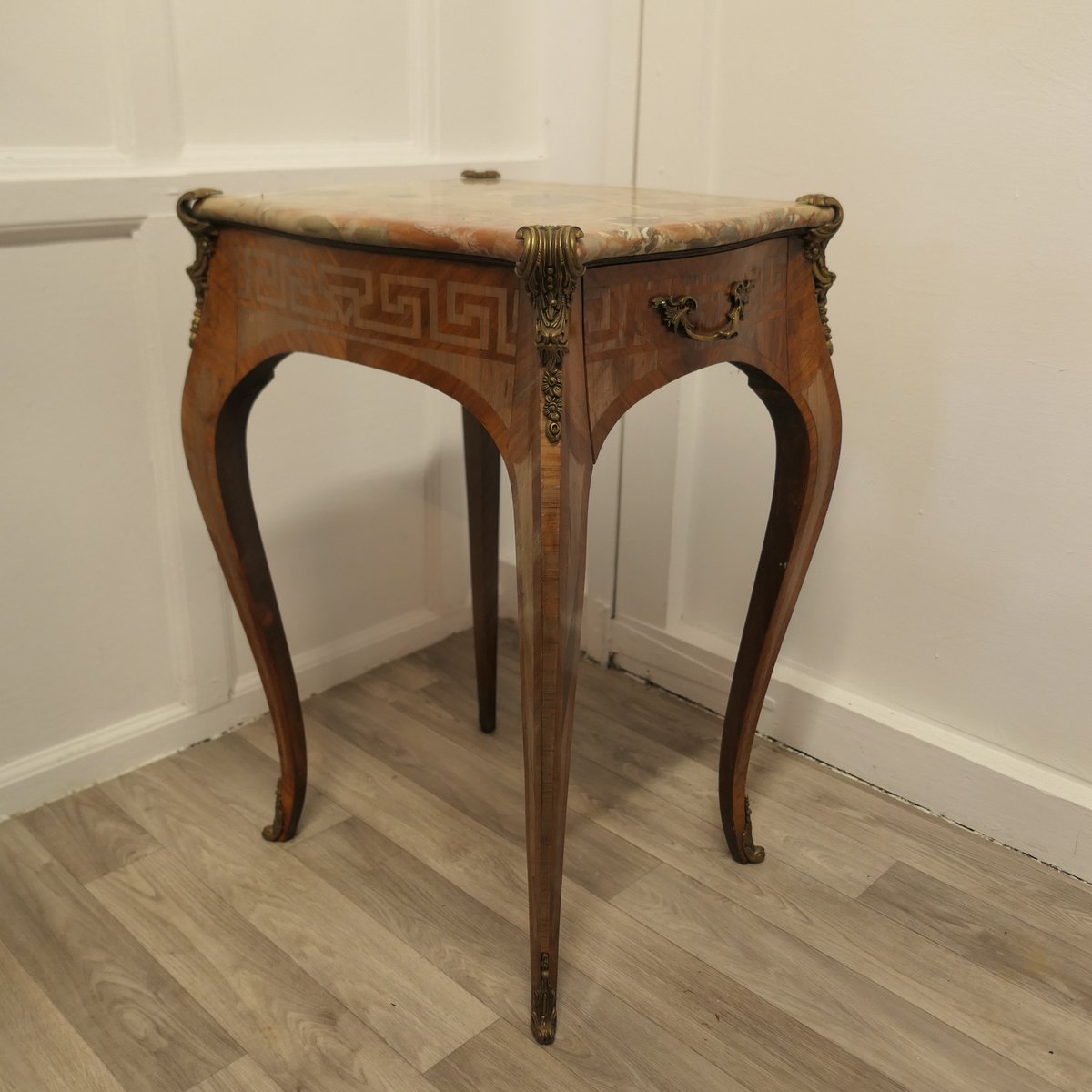 French Marble and Ormolu Lamp Table for sale at Pamono