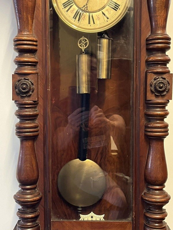 Victorian Walnut Cased Vienna Clock for sale at Pamono