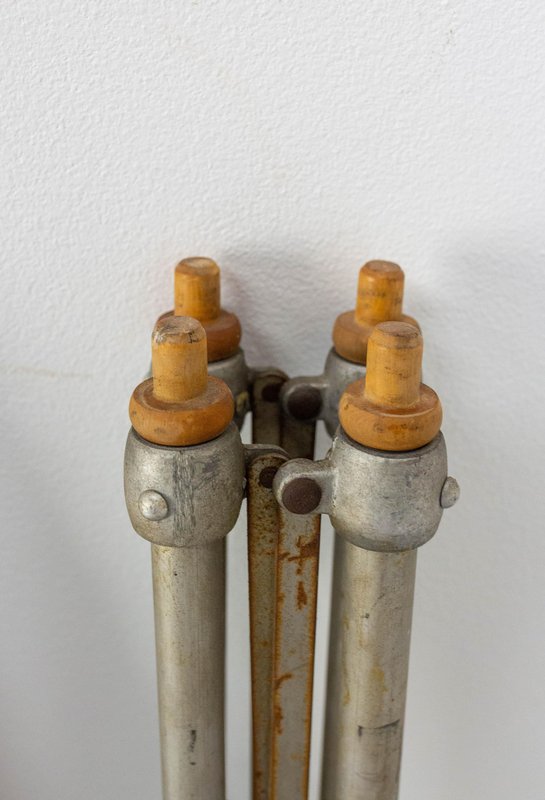 French Foldable Market Table in Iron and Pine, 1950s for sale at Pamono