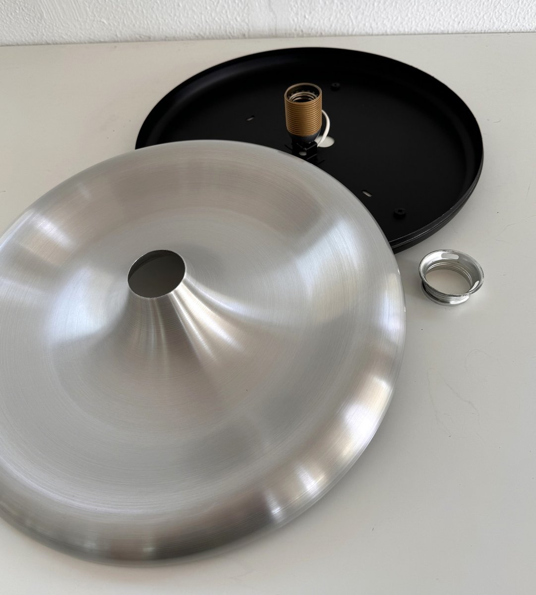 Round Silver Aluminium Disc Wall Light or Flush Mount, 1970s for sale ...