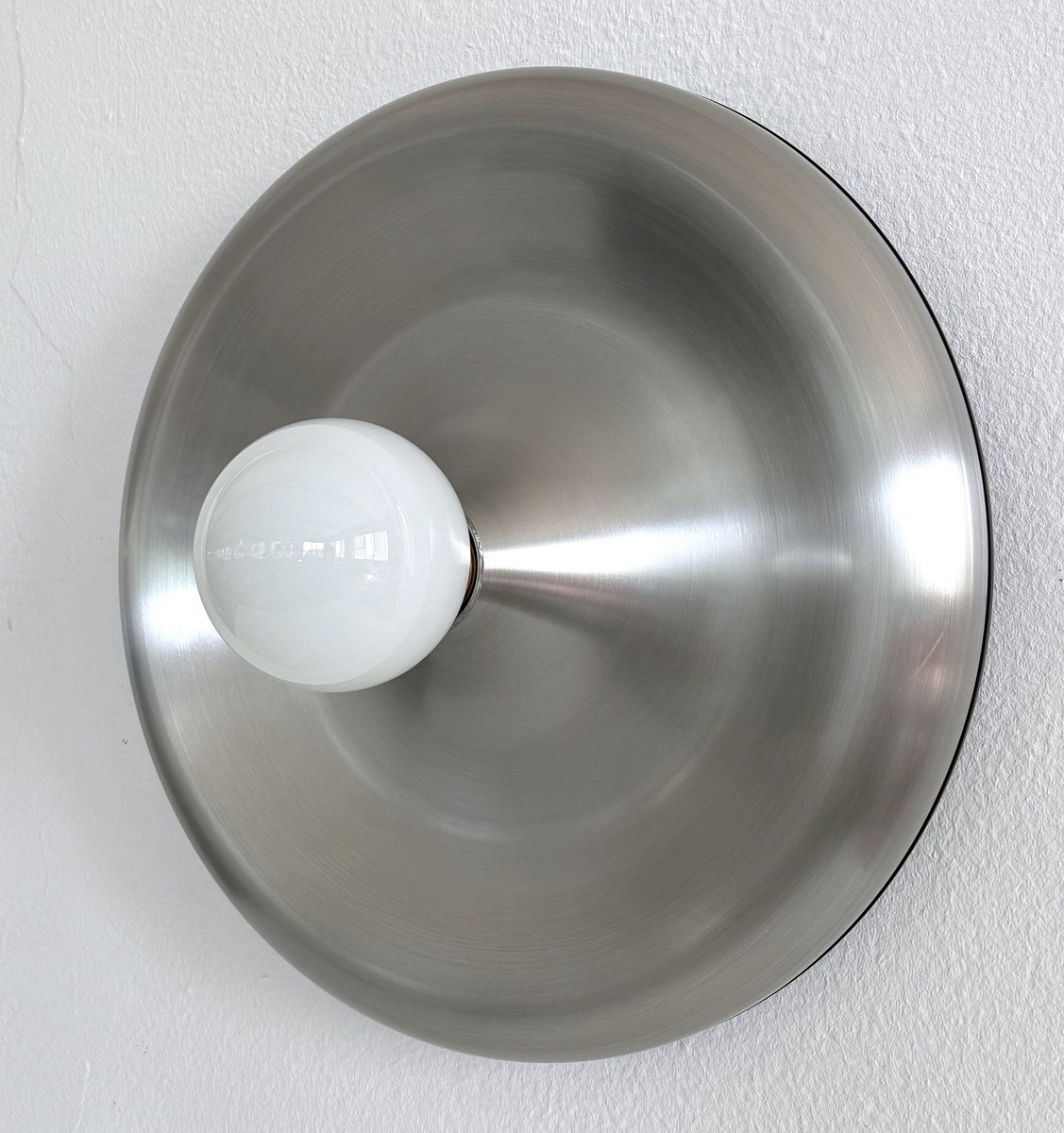 Round Silver Aluminium Disc Wall Light or Flush Mount, 1970s for sale ...