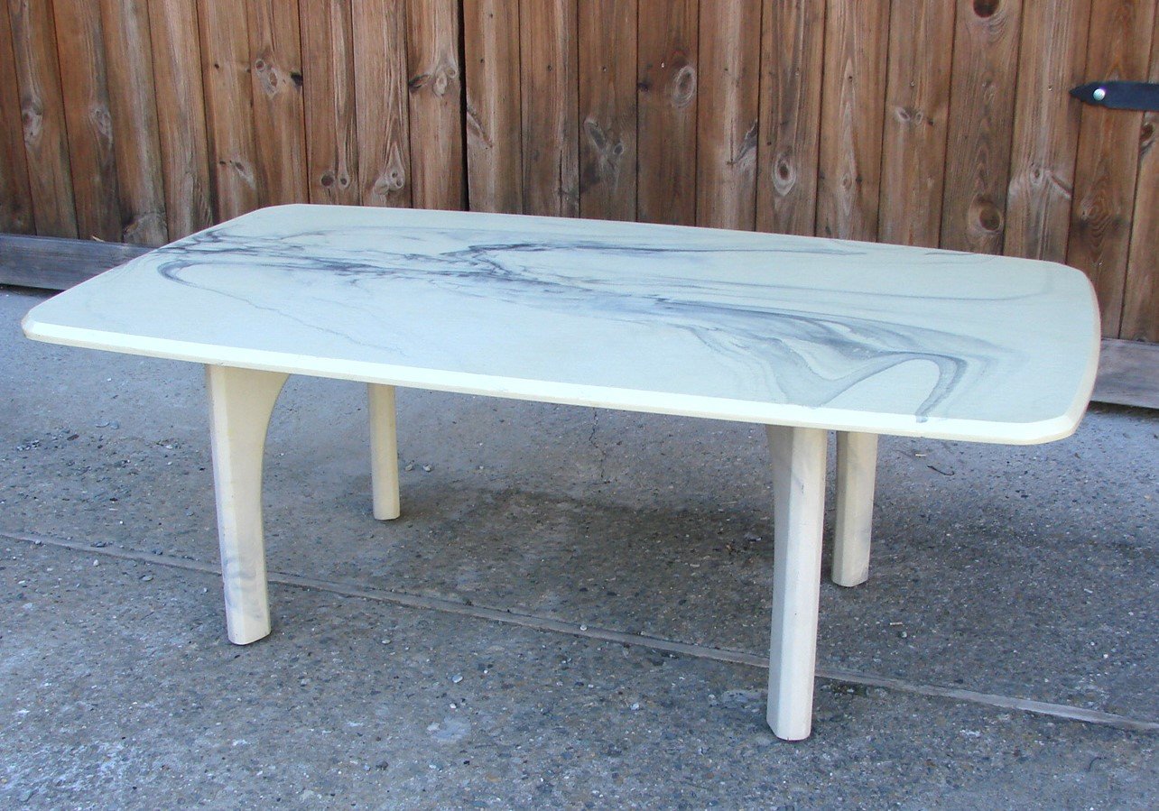 White Stone Table, 1970s for sale at Pamono