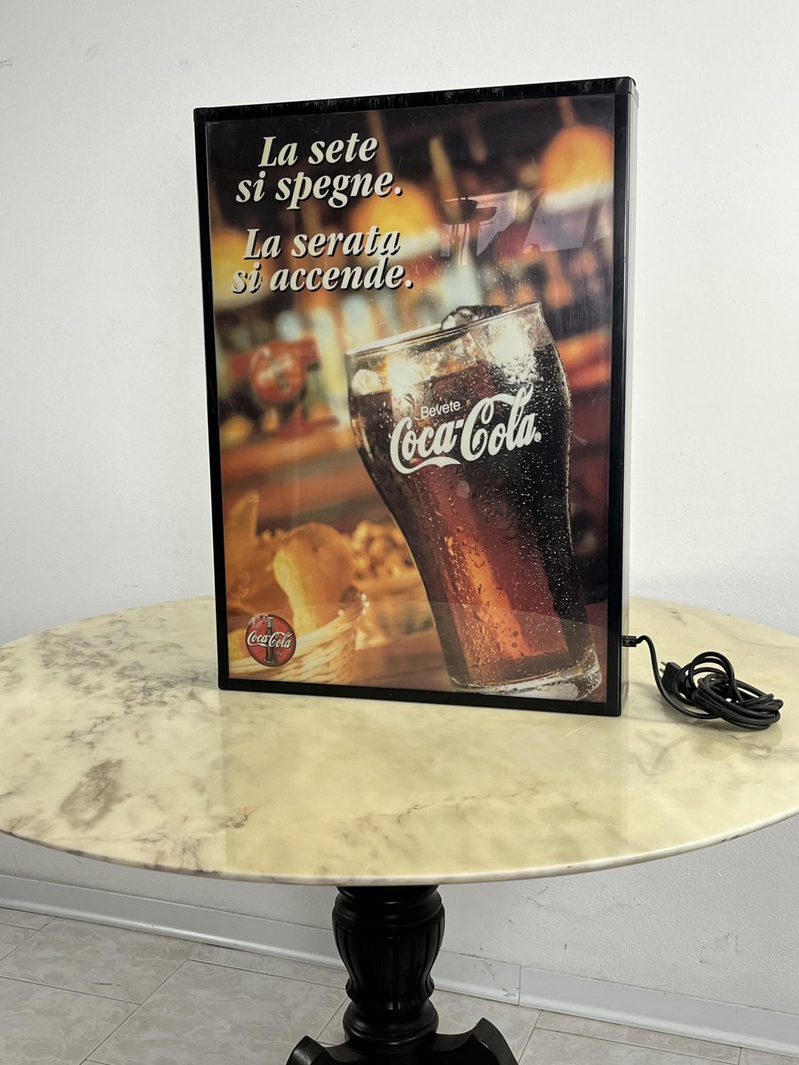 Vintage Coca Cola Backlit Advertising Panel, 1980s for sale at Pamono