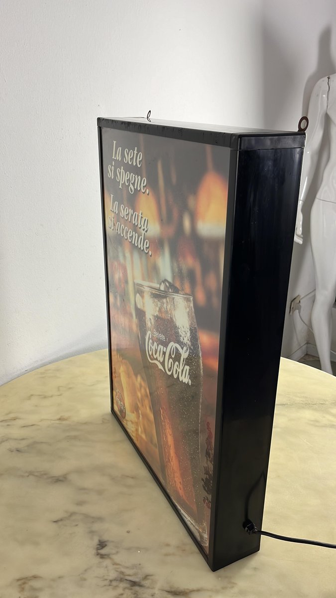 Vintage Coca Cola Backlit Advertising Panel, 1980s for sale at Pamono