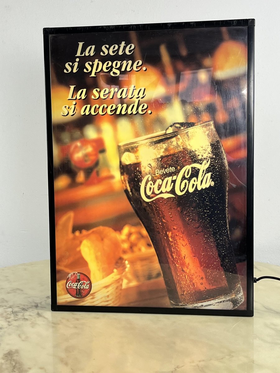 Vintage Coca Cola Backlit Advertising Panel, 1980s for sale at Pamono