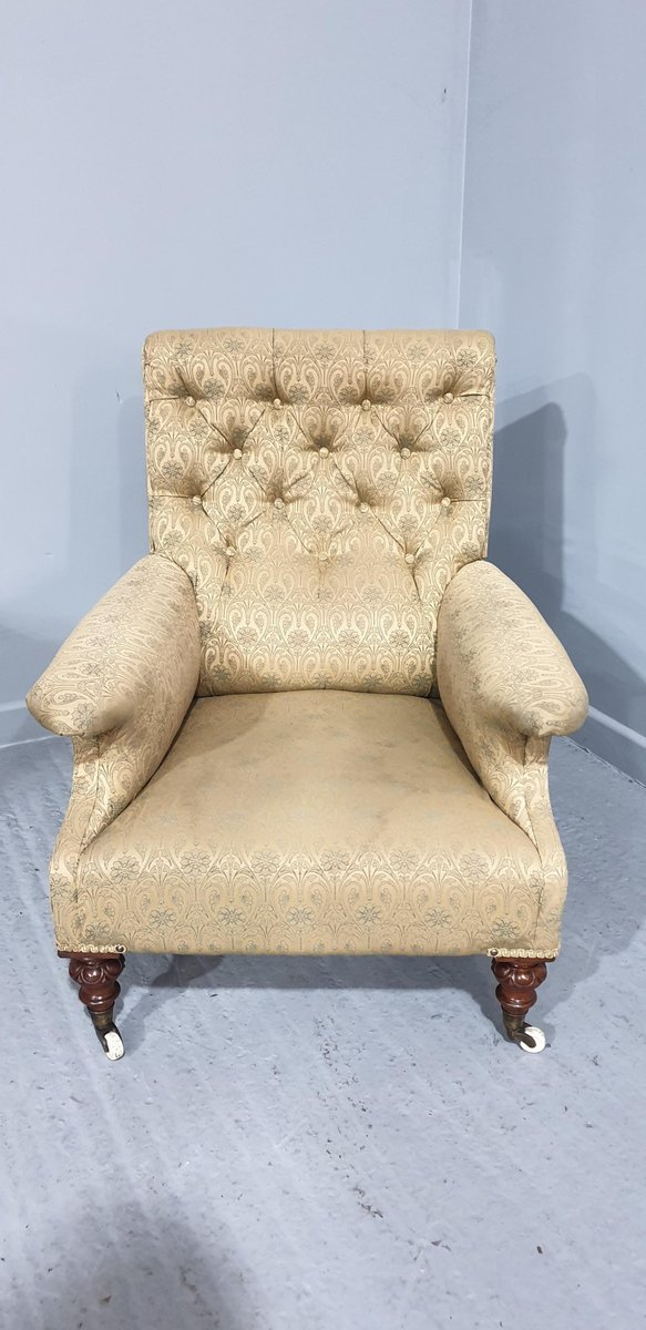 Victorian Deep Seated Library Chair for sale at Pamono