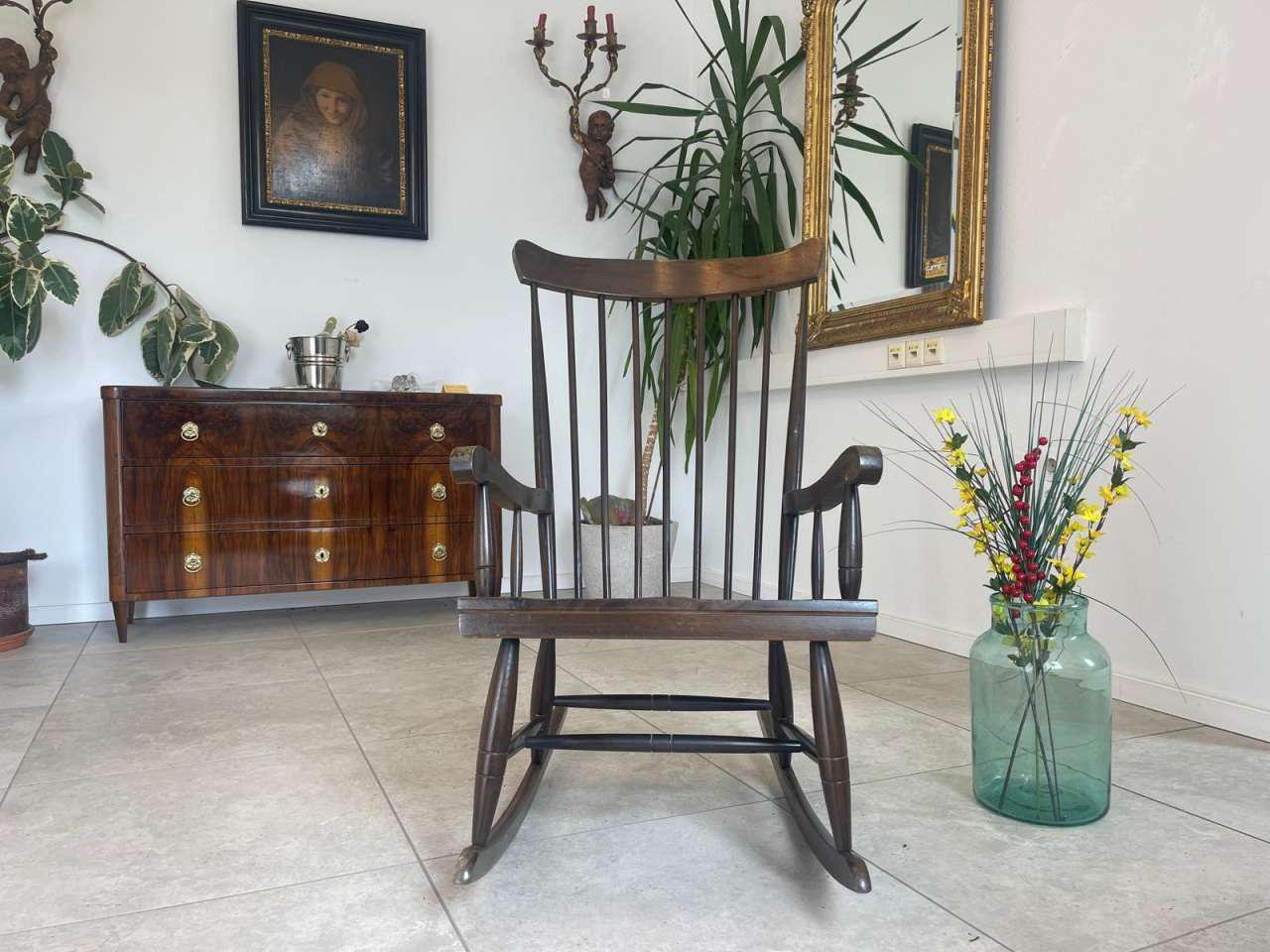 Wooden Rocking Chair, 1970s for sale at Pamono