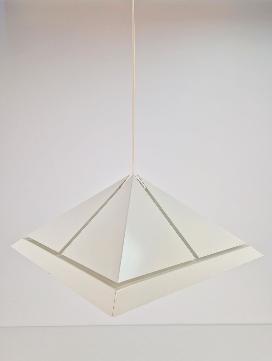 Vintage Square Metal Pendant Lamp from Dijkstra, 1970s for sale at Pamono