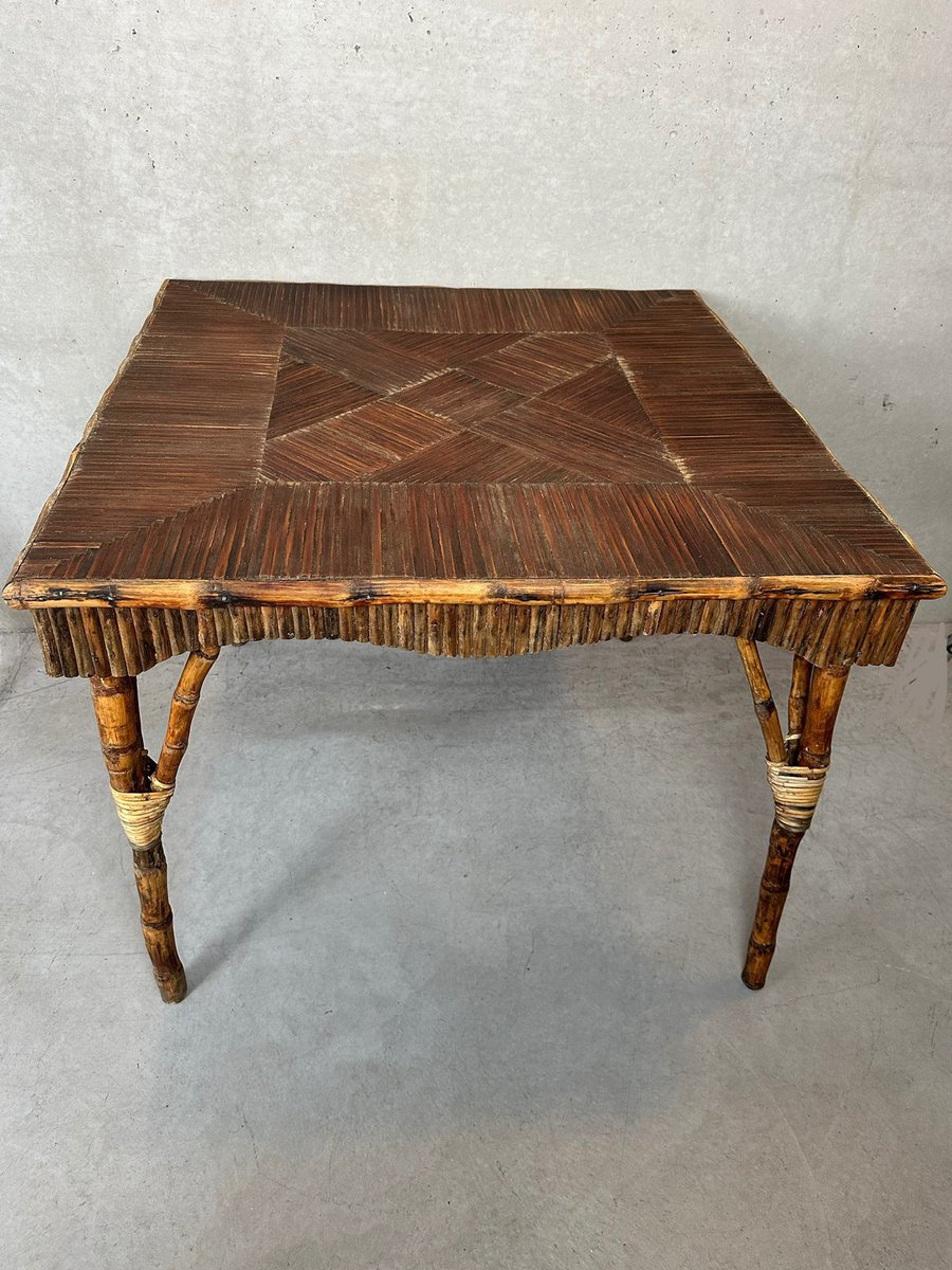Vintage Bamboo Garden Table for sale at Pamono