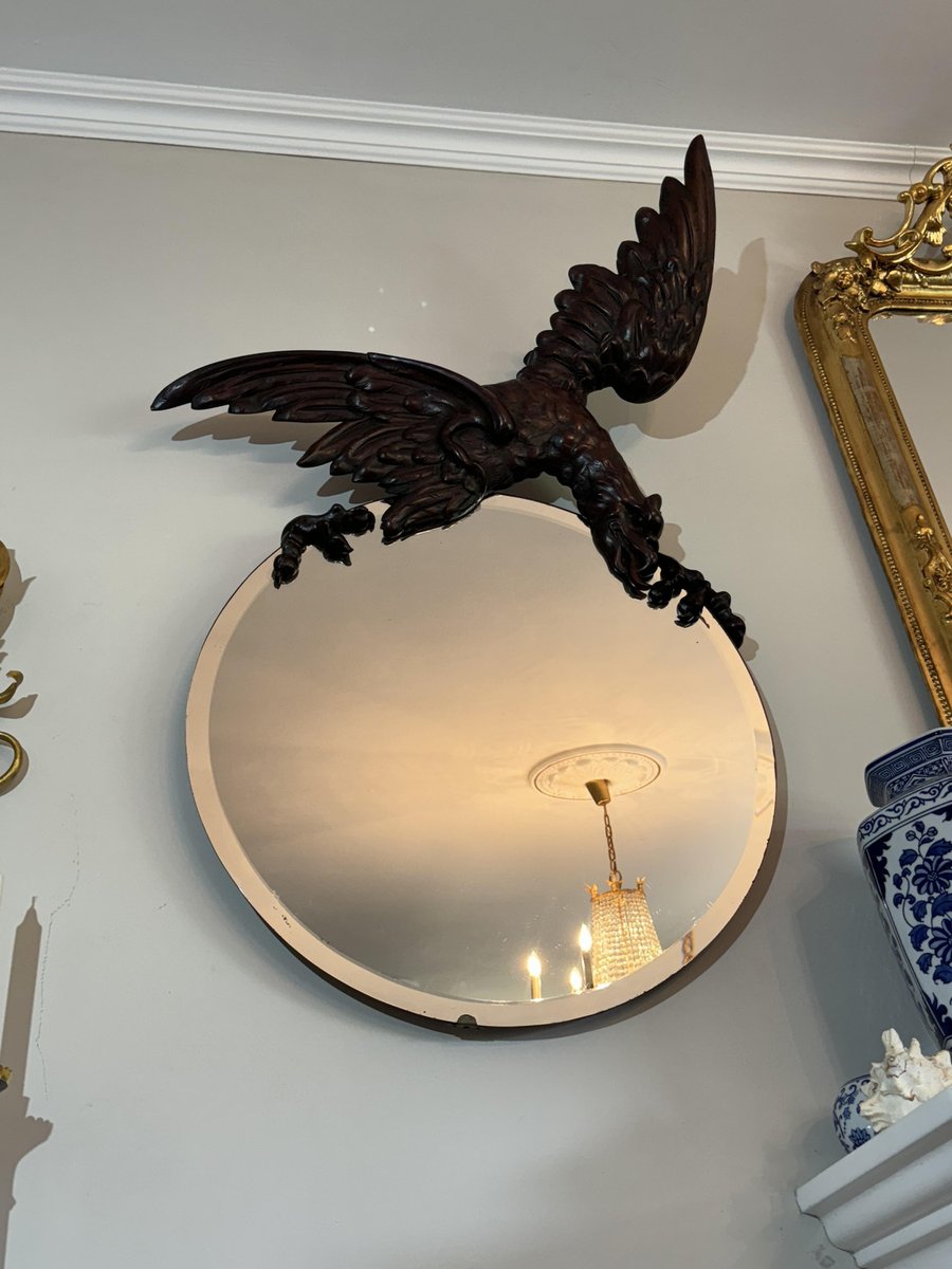 Art Nouveau Phoenix Overmantel Mirror for sale at Pamono