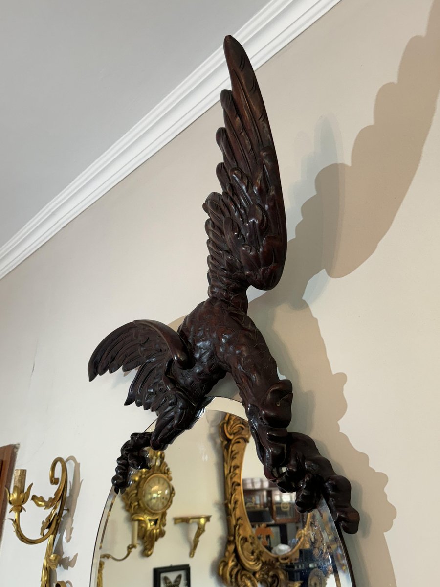 Art Nouveau Phoenix Overmantel Mirror for sale at Pamono