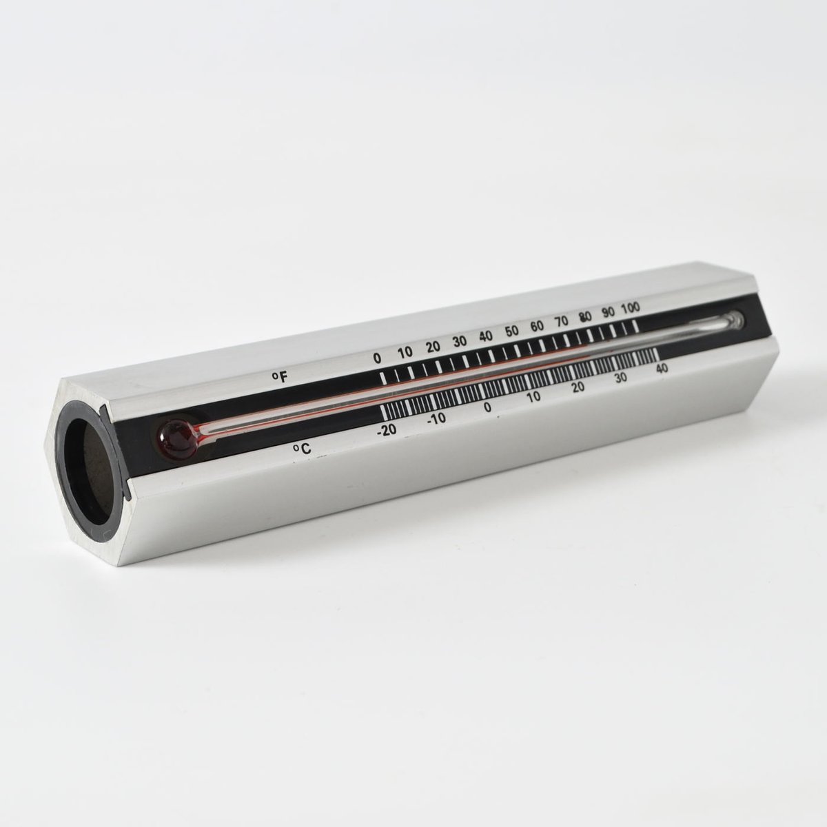 Brushed Aluminium Desk Thermometer by Ole Jorgensen for Copenhagen Creative Workshop, 1960s for ...