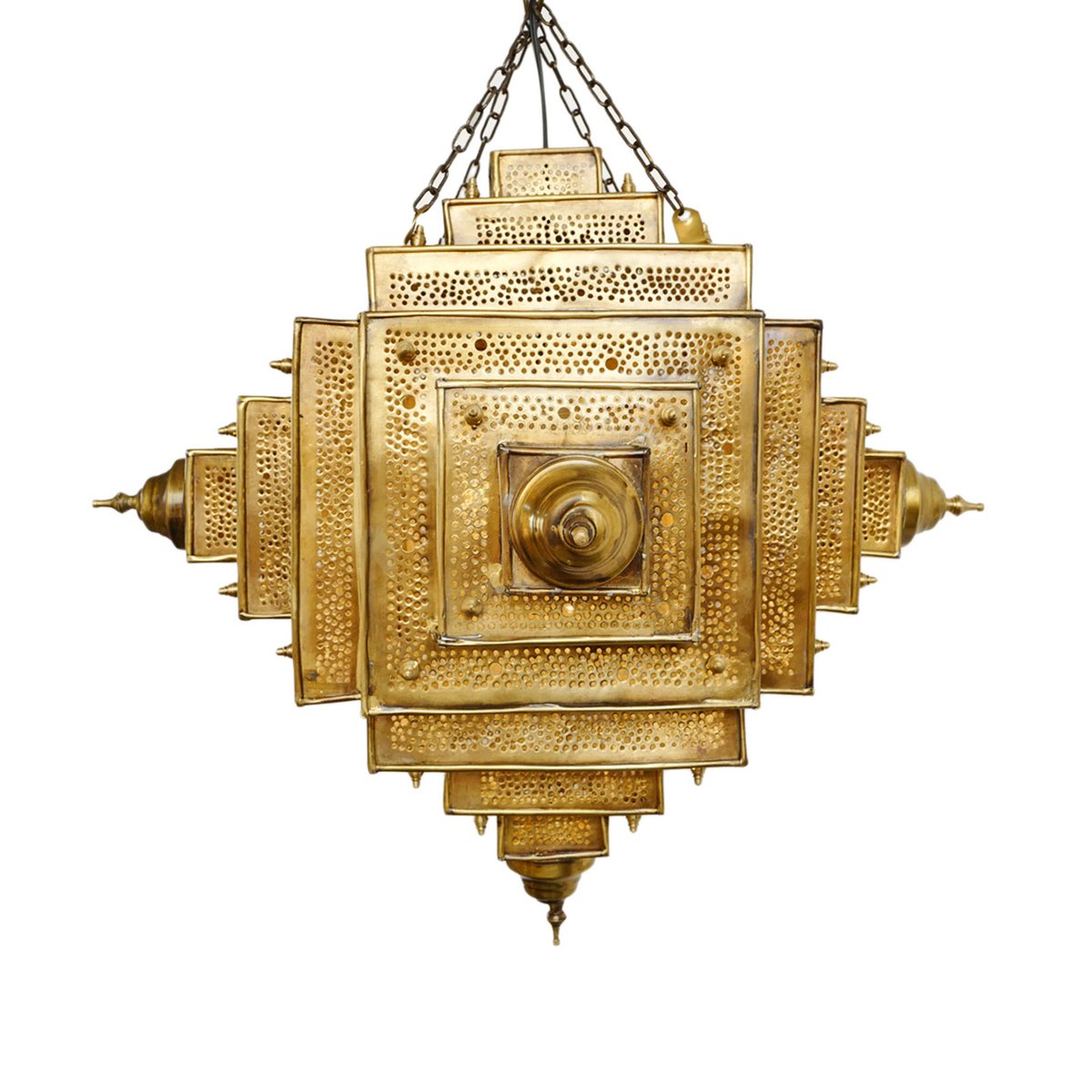 Square Brass Work Lantern, 1990s for sale at Pamono