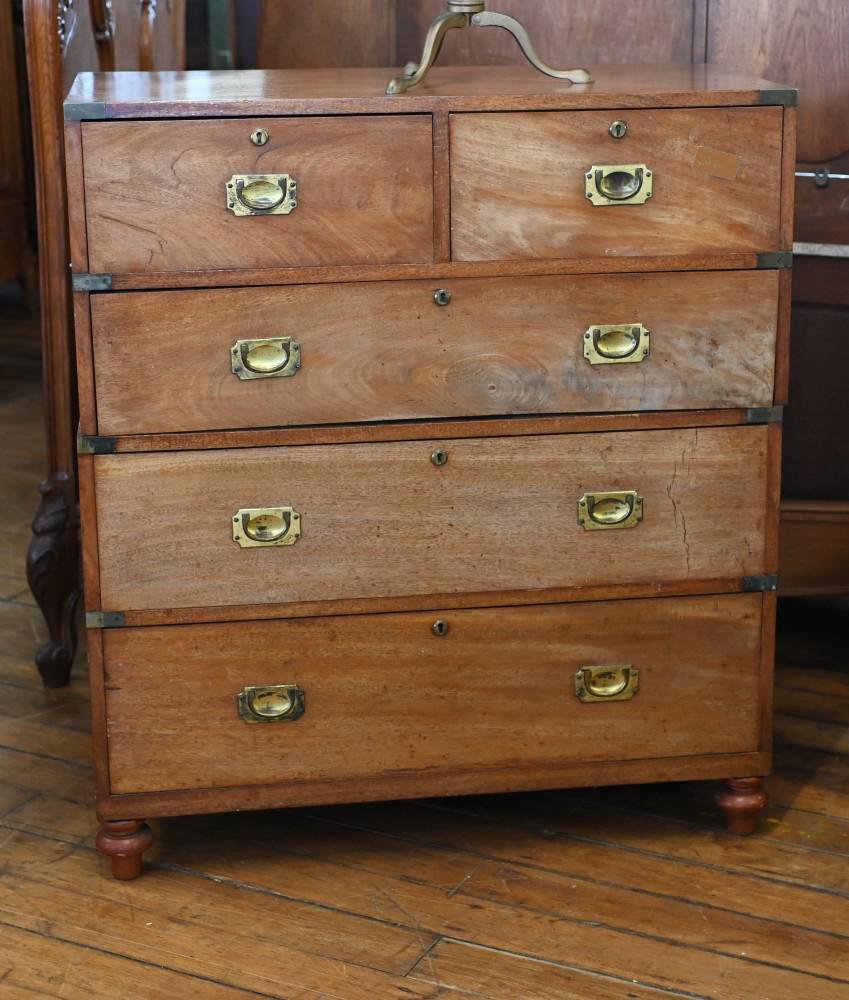 19th Century Campaign Chest Drawers for sale at Pamono