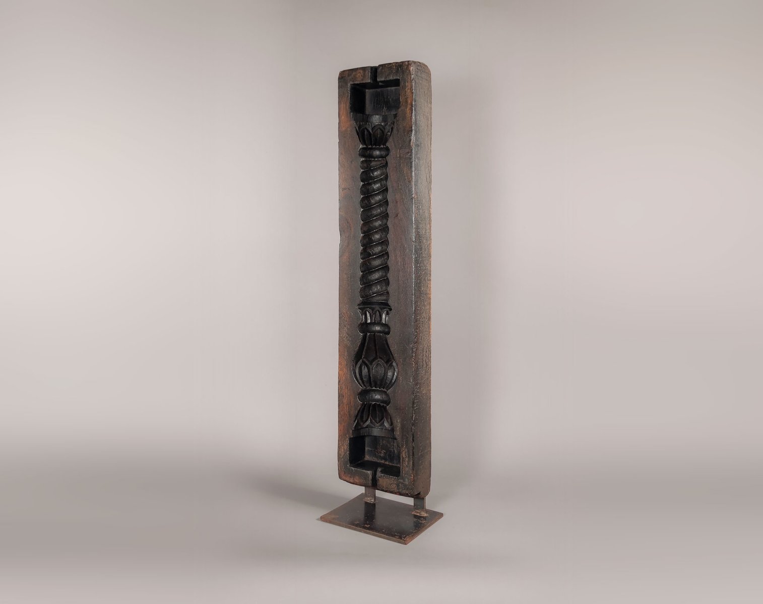 Industrial Carved Hardwood Baluster Mould Sculpture & Stand, 1950s for ...