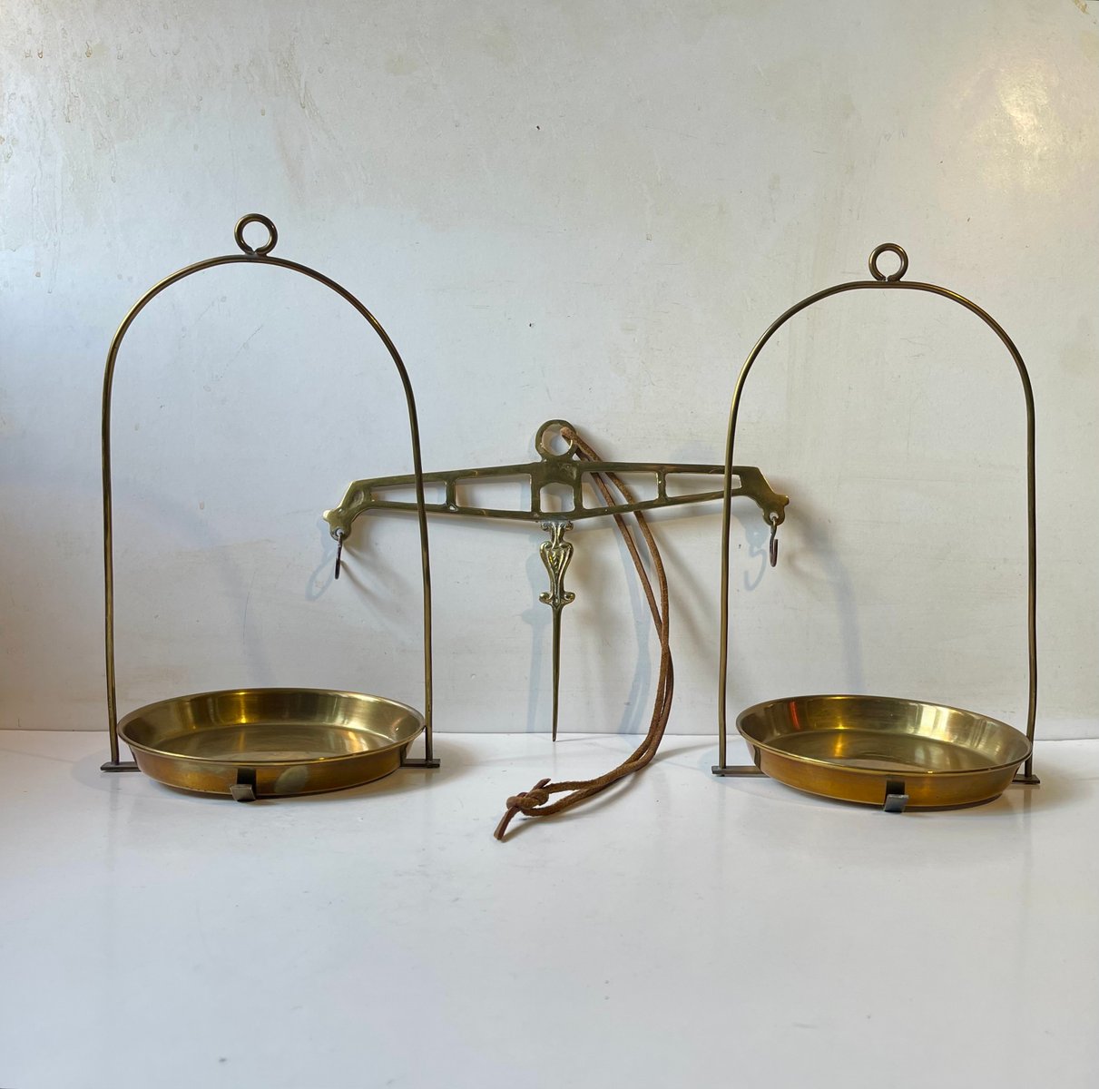 Suspended Balance Scale in Brass, 1950s for sale at Pamono