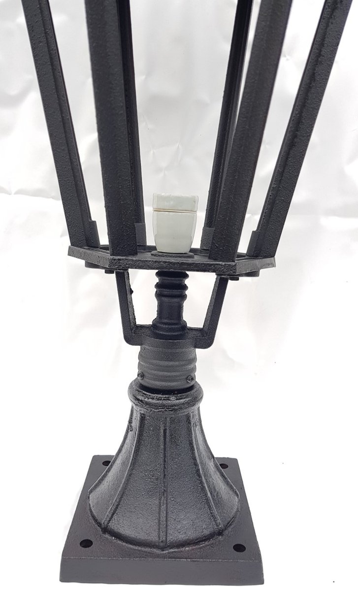Antique Victorian Cast Iron Pillar Lamp Lantern on Base Outdoor Lamp ...